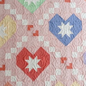 Heart Shine Quilt Kit by Modern Charm Stitchery Rainbow Heart Quilt ...