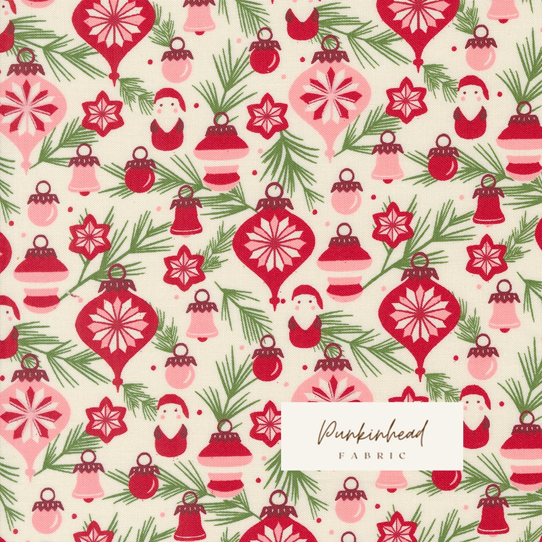 Once Upon a Christmas Ornaments Snow by Sweetfire Road for Moda Retro ...