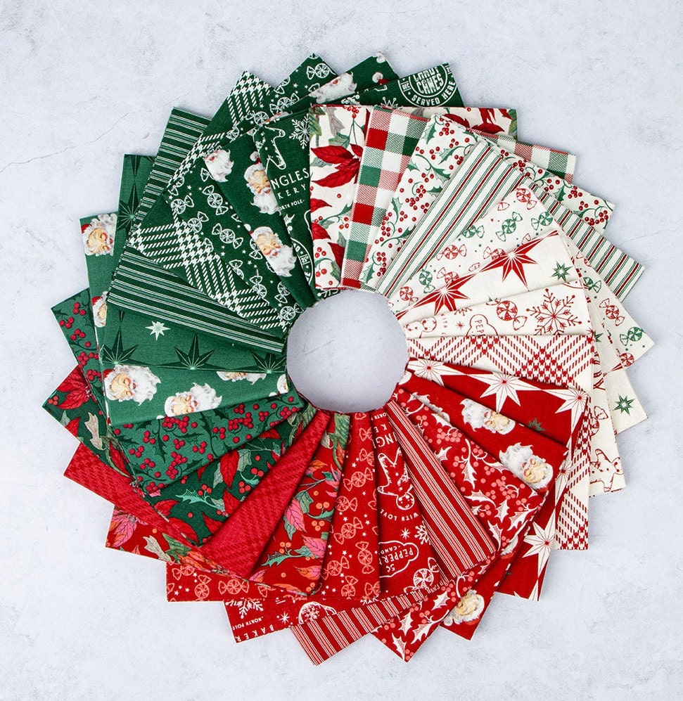 Merry Little Christmas Cream White Red Green Peppermint by My Mind's ...