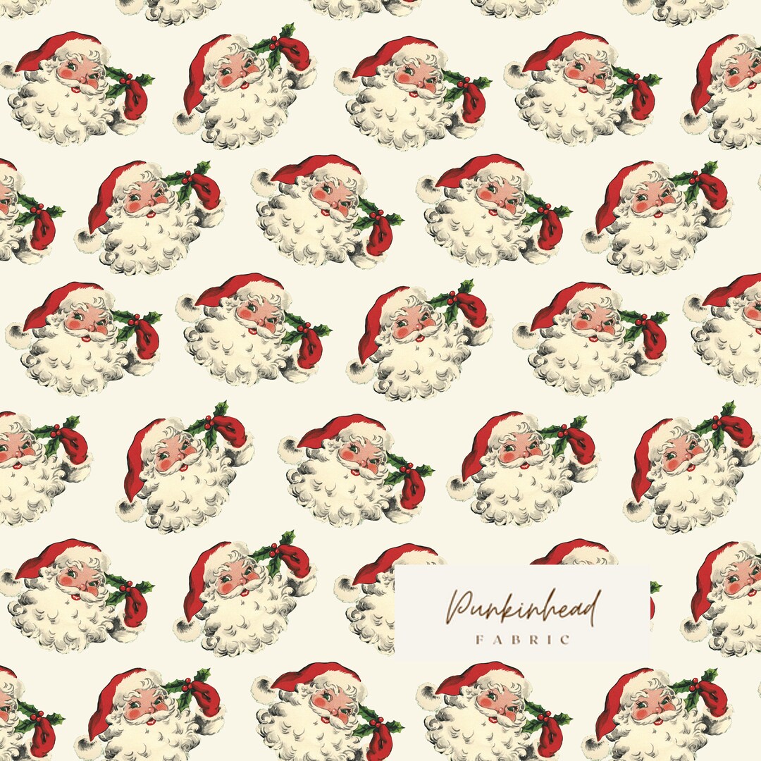 Old Fashioned Christmas Santa Cream by Riley Blake Quilting Fabric by ...
