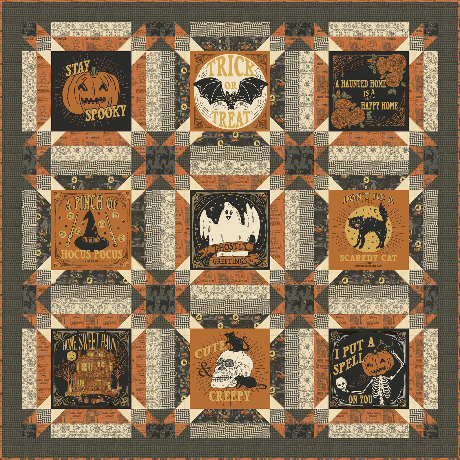 Home Sweet Haunt Haunted Forest House Pumpkin Orange Halloween Fall ...