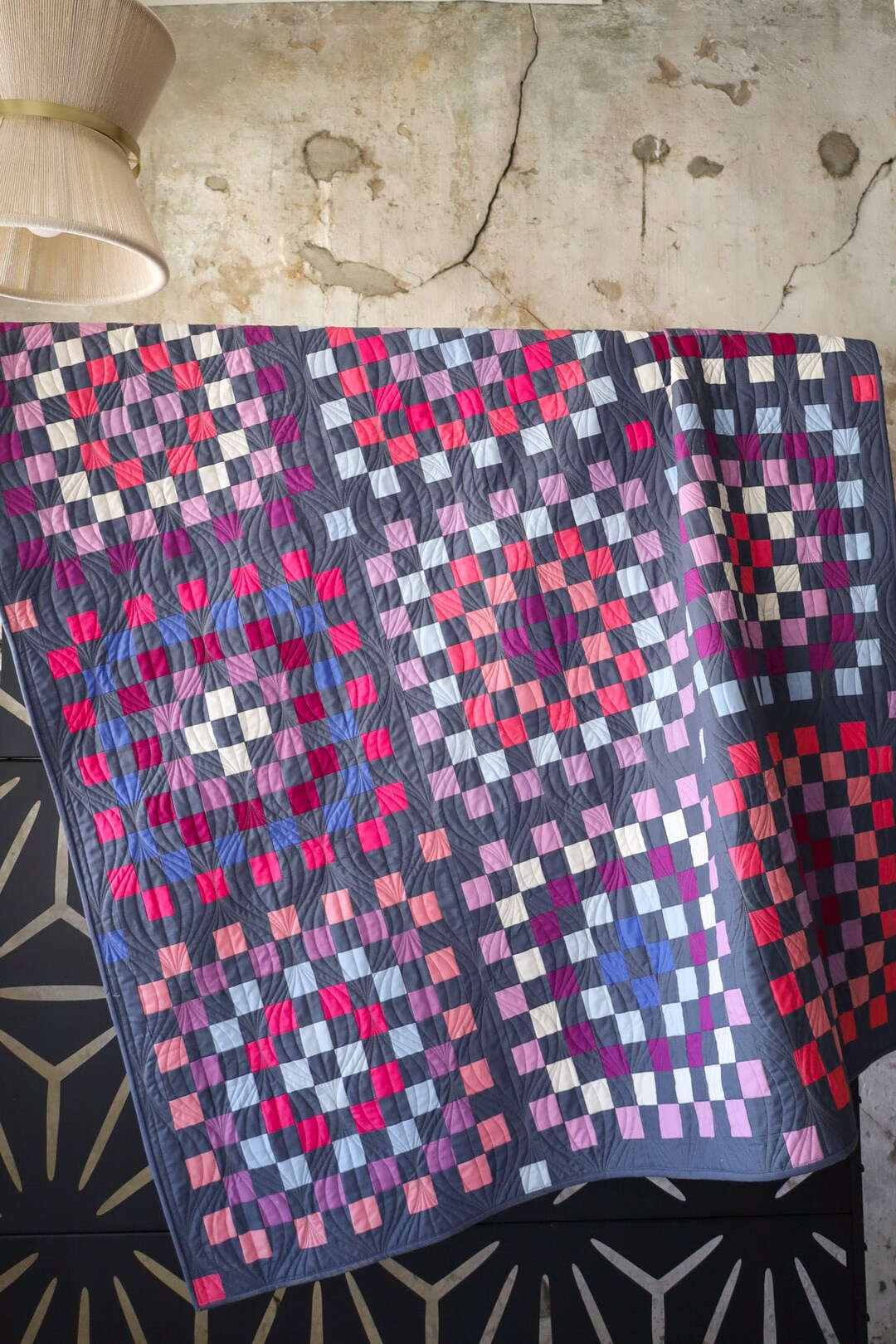 Granny Patch Quilt Pattern by Lo & Behold Stitchery PAPER Pattern Scrappy Granny Square Modern ...
