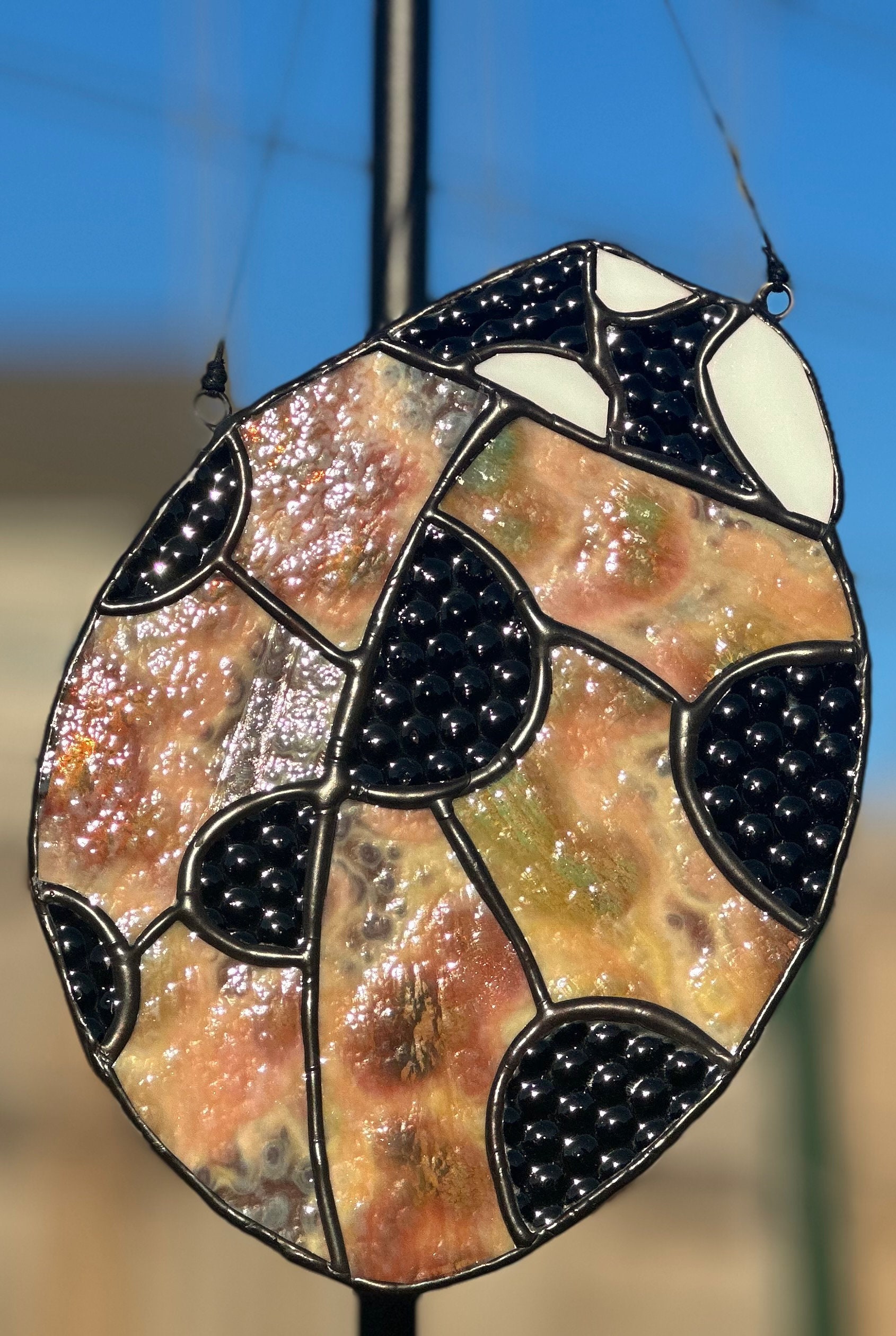 Stained Glass Ladybug With Beautiful Polka Dot Texture on the Dots of ...