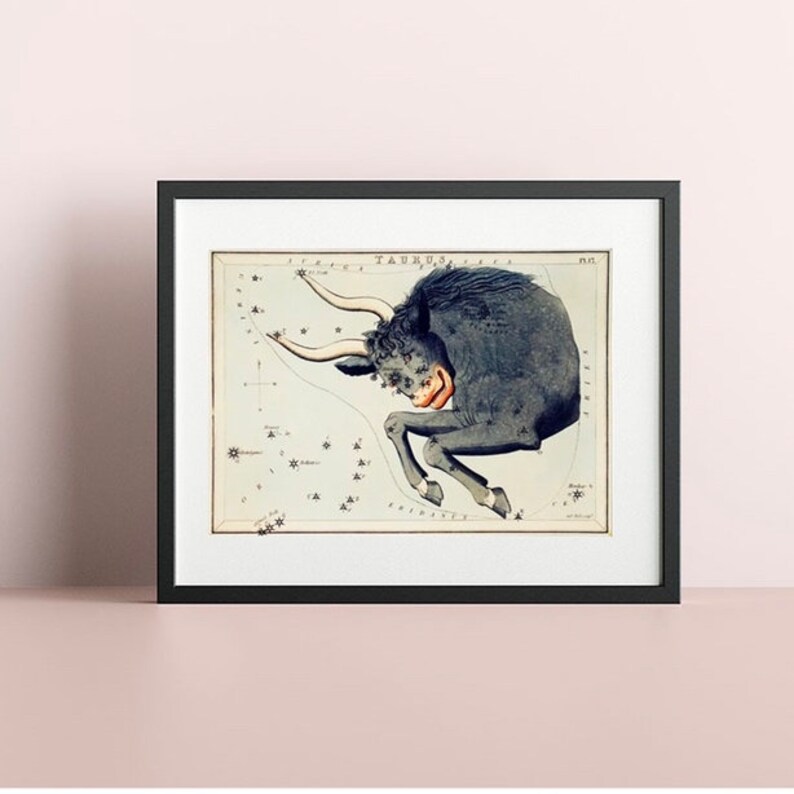 Zodiac Taurus Wall Poster - Etsy