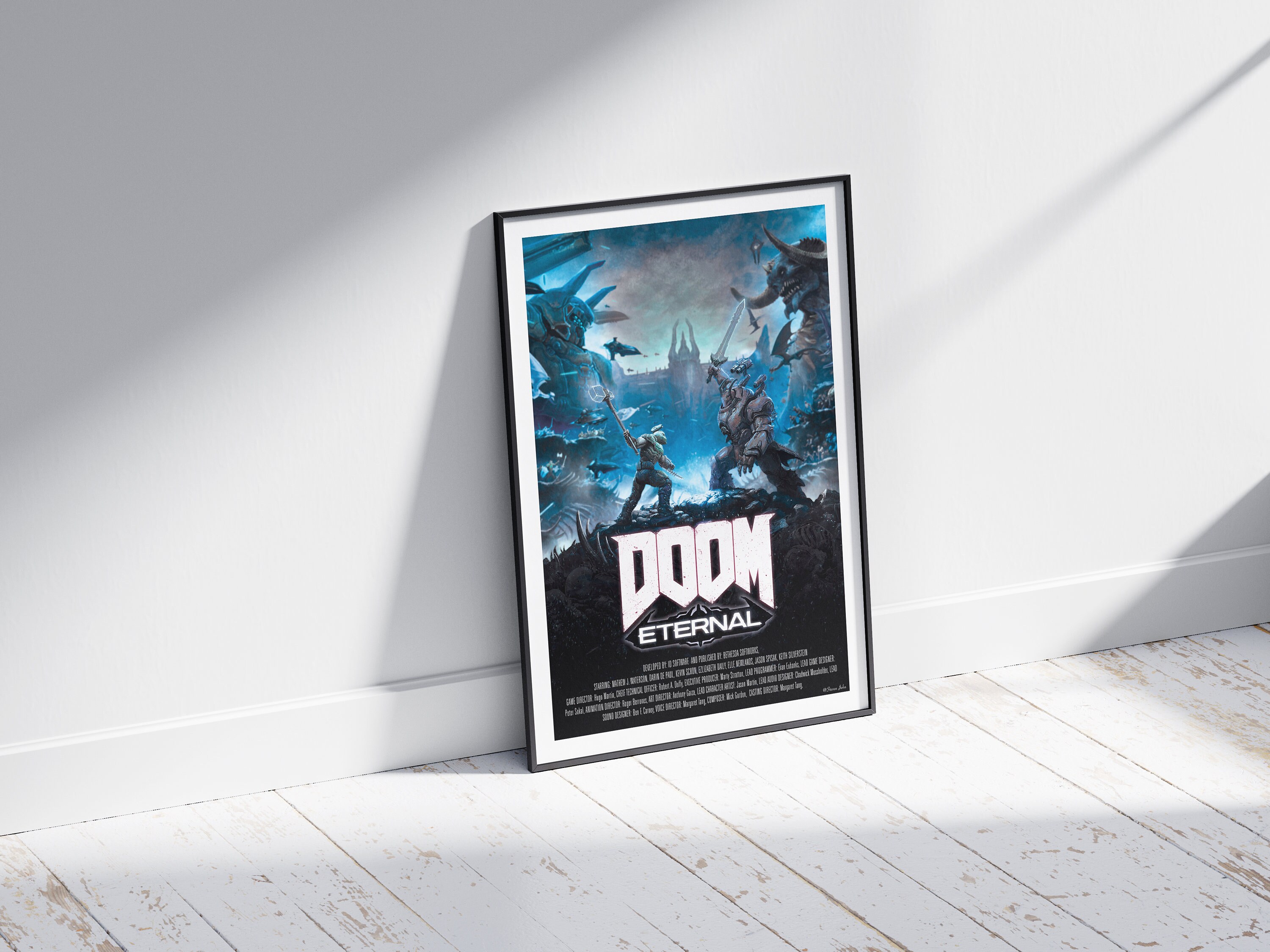 DOOM ETERNAL blue Movie Style Poster 17x24 & 12x17 Prints digital JPG ...