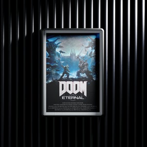 DOOM ETERNAL blue Movie Style Poster 17x24 & 12x17 Prints digital JPG ...