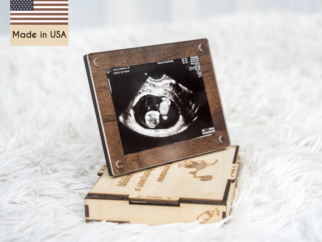 Ultrasound Frame BLACK WALNUT HARDWOOD Baby Sonogram Picture Frame ...