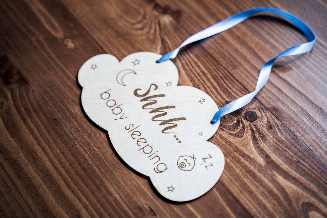 Shh Baby Sleeping Door Sign / Nursery Room Sign / Child's Room Door ...