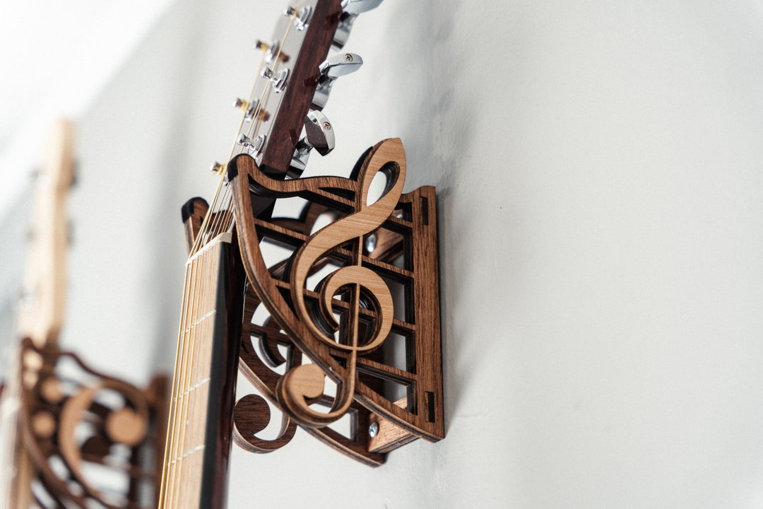 Ukulele Wall Mount: Treble Clef Wood Hanger - Etsy