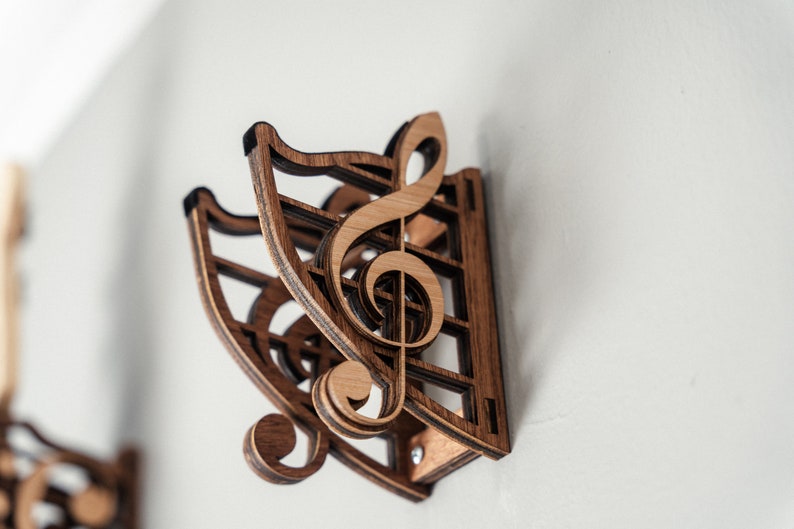 Ukulele Wall Mount: Treble Clef Wood Hanger - Etsy