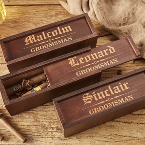 Personalized Cigar Box Custom Groomsmen Gifts Box Groomsmen Proposal ...