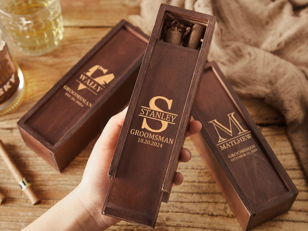 Personalized Cigar Box Custom Groomsmen Gifts Box Groomsmen Proposal ...