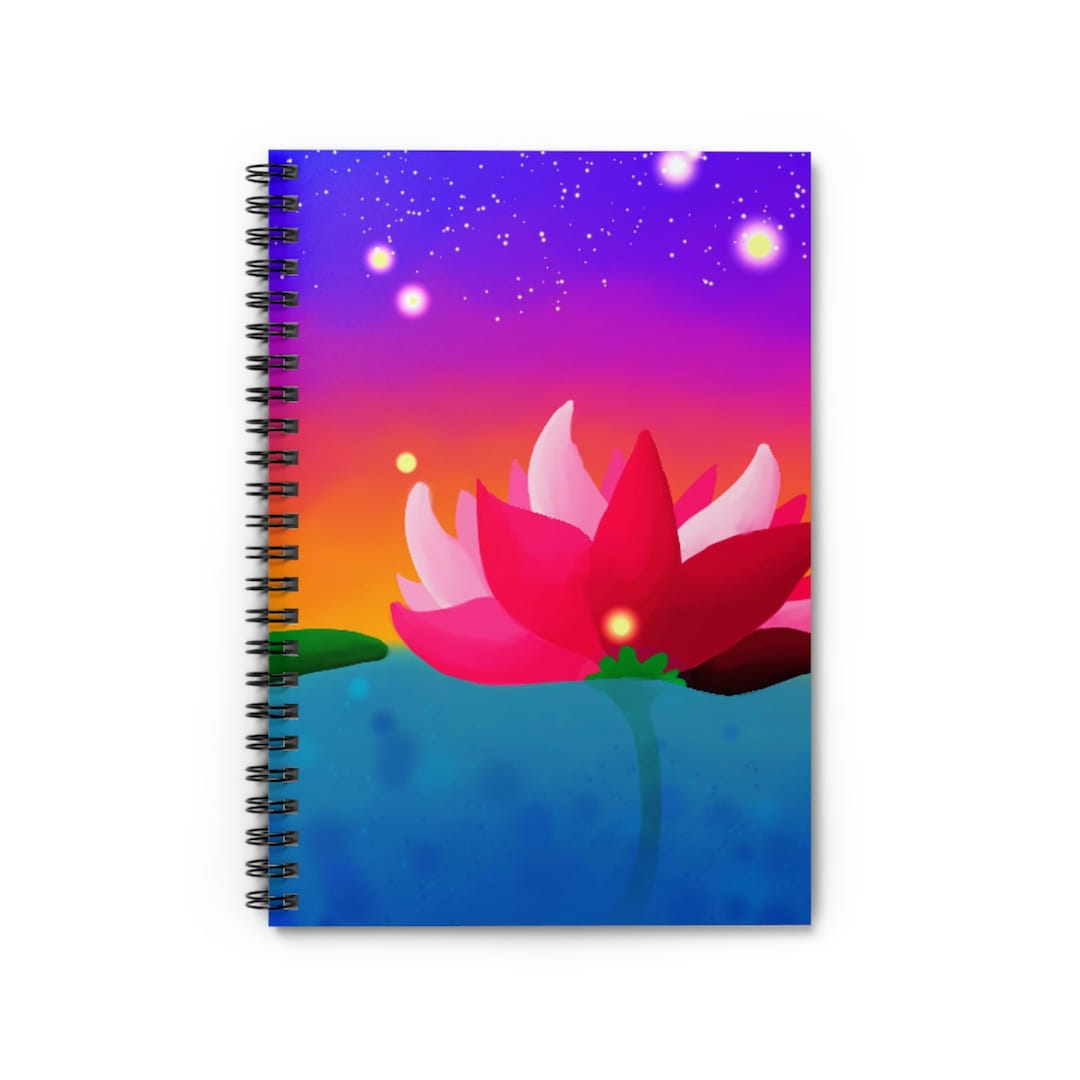 Water Lily Spiral Notebook - Ruled Line - Etsy