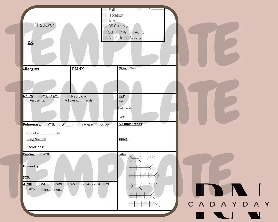 Report Sheet Nurse Report Sheet Regular Floor Report Sheet - Etsy