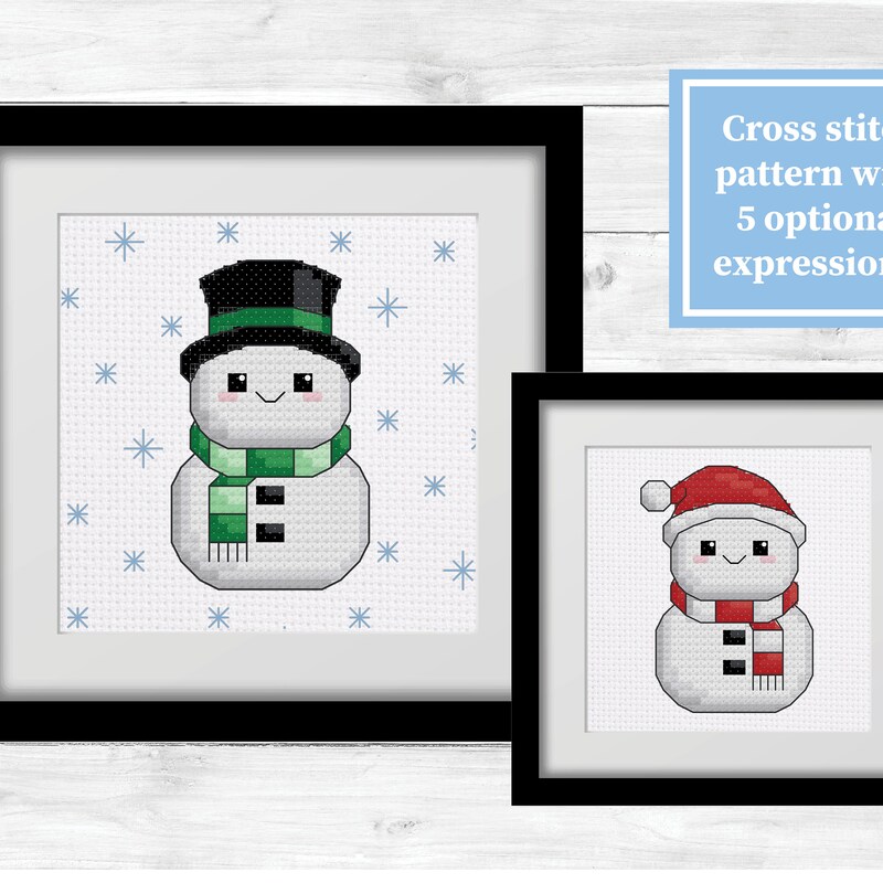 Snowmen Cross Stitch - Etsy