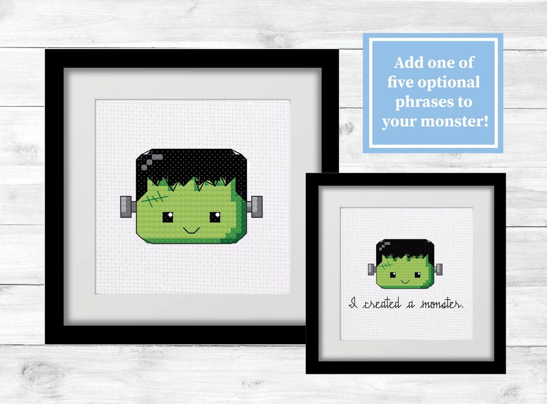 Frankenstein Cross Stitch Pattern for Halloween--customizable - Etsy