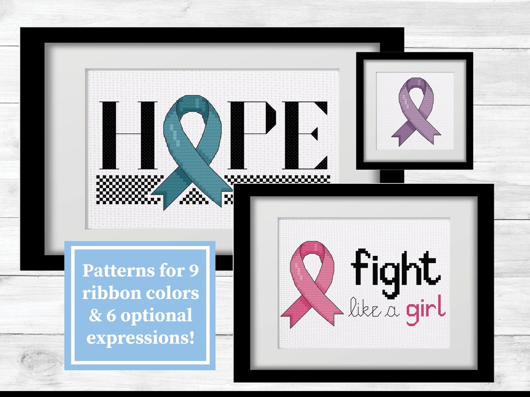 Awareness Ribbons Cross Stitch Patterns Breast Cancer Stroke Heart ...