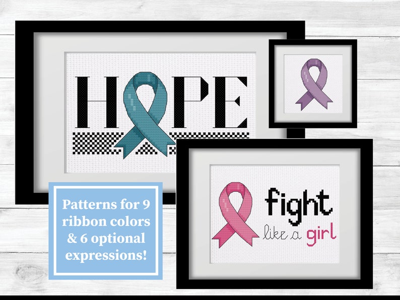 Awareness Ribbons Cross Stitch Patterns Breast Cancer Stroke Heart ...