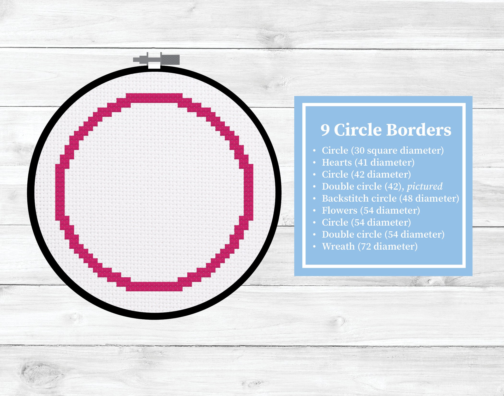 Cross Stitch Borders: Circle, Square, and Rectangular Patterns - Etsy