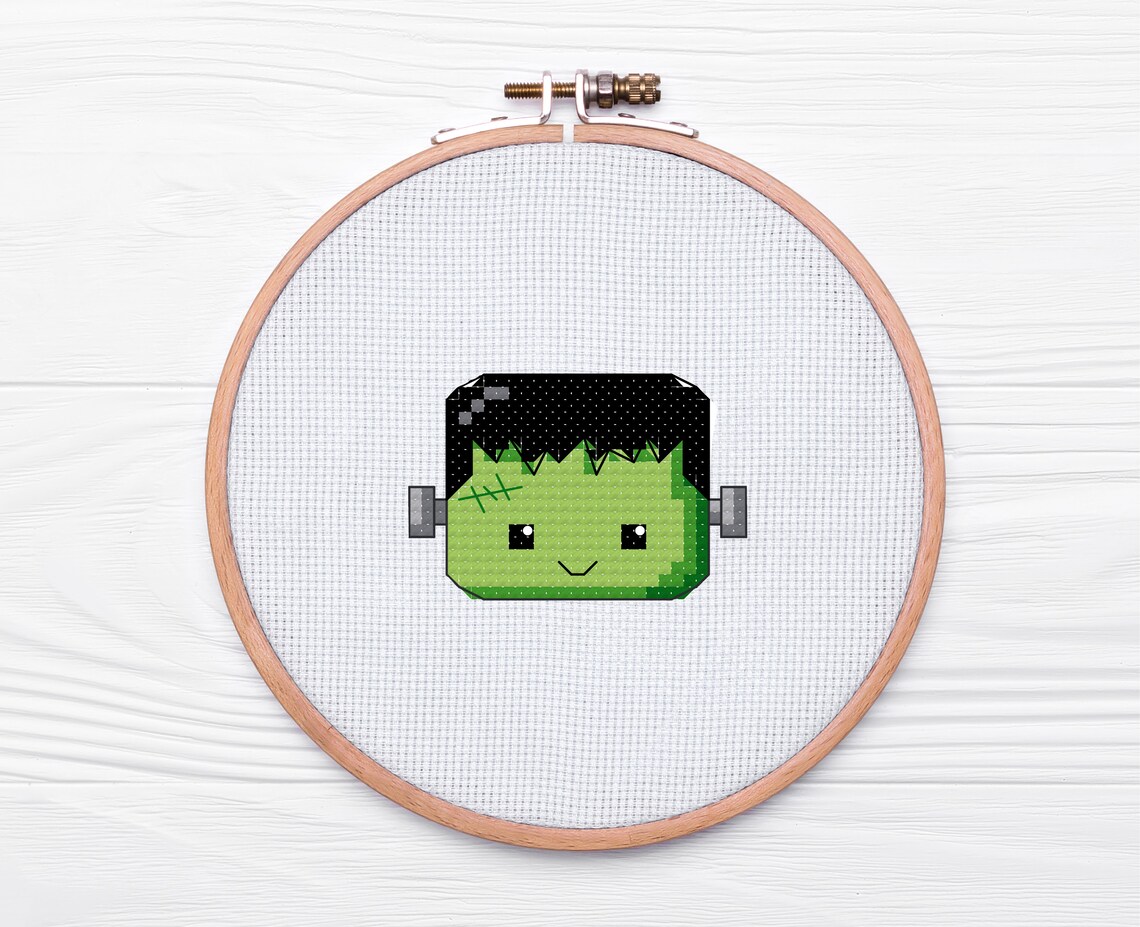 Frankenstein Cross Stitch Pattern for Halloween--customizable - Etsy