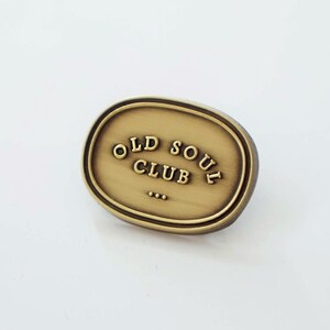 Old Soul Club Enamel Pin - Antique Brass Vintage Style Lapel Pin - Etsy