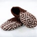 Men's US 6-13 Slippers/ Brown and Cream Color/ Slipper Socks With Suede ...