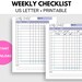 Printable Weekly Checklist - Etsy