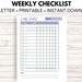 Printable Weekly Checklist - Etsy