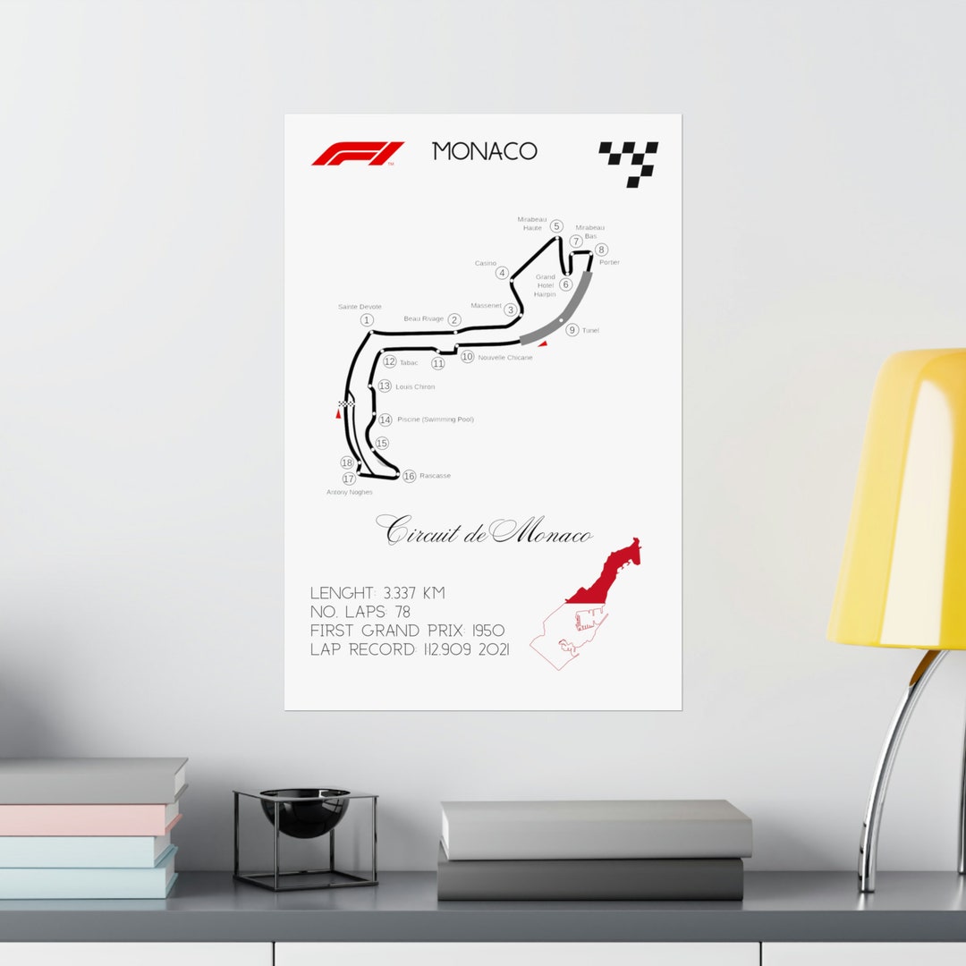 Circuit De Monaco F1 Race Track Monaco Grand Prix Matte Vertical ...