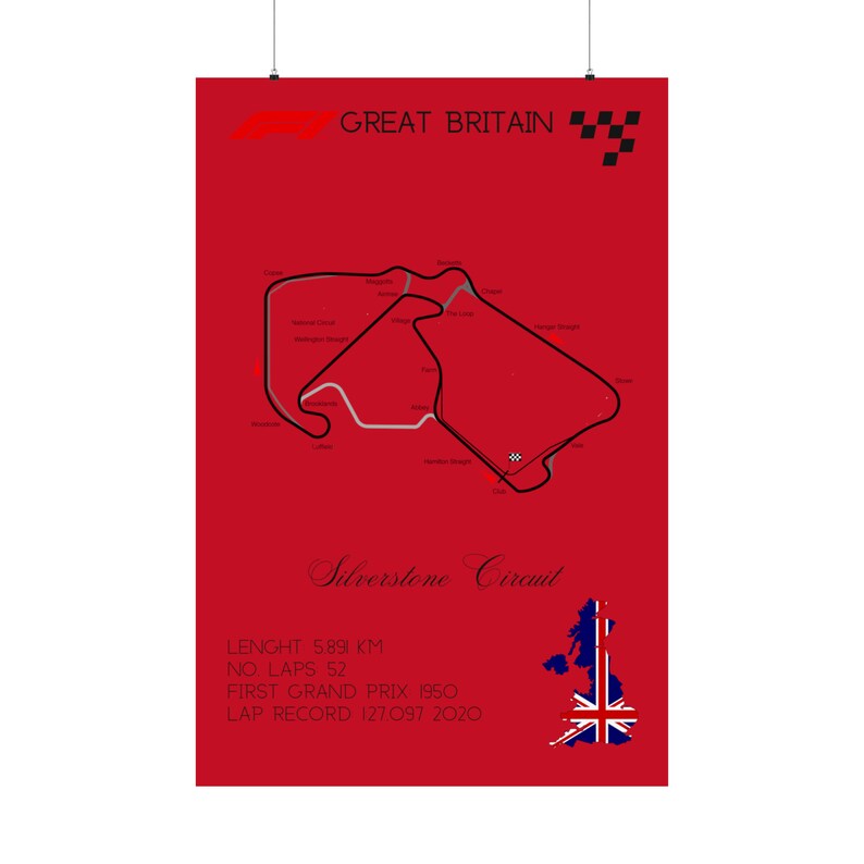 Silverstone Race Track British Grand Prix F1 Race Track Matte Vertical ...
