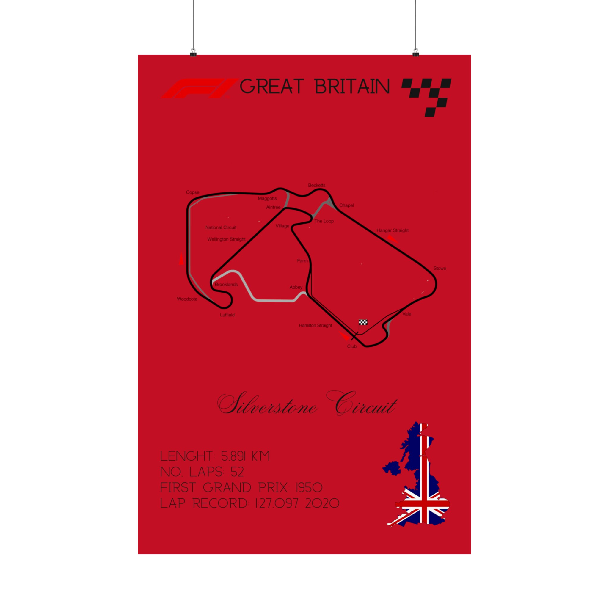 Silverstone Race Track British Grand Prix F1 Race Track Matte Vertical ...