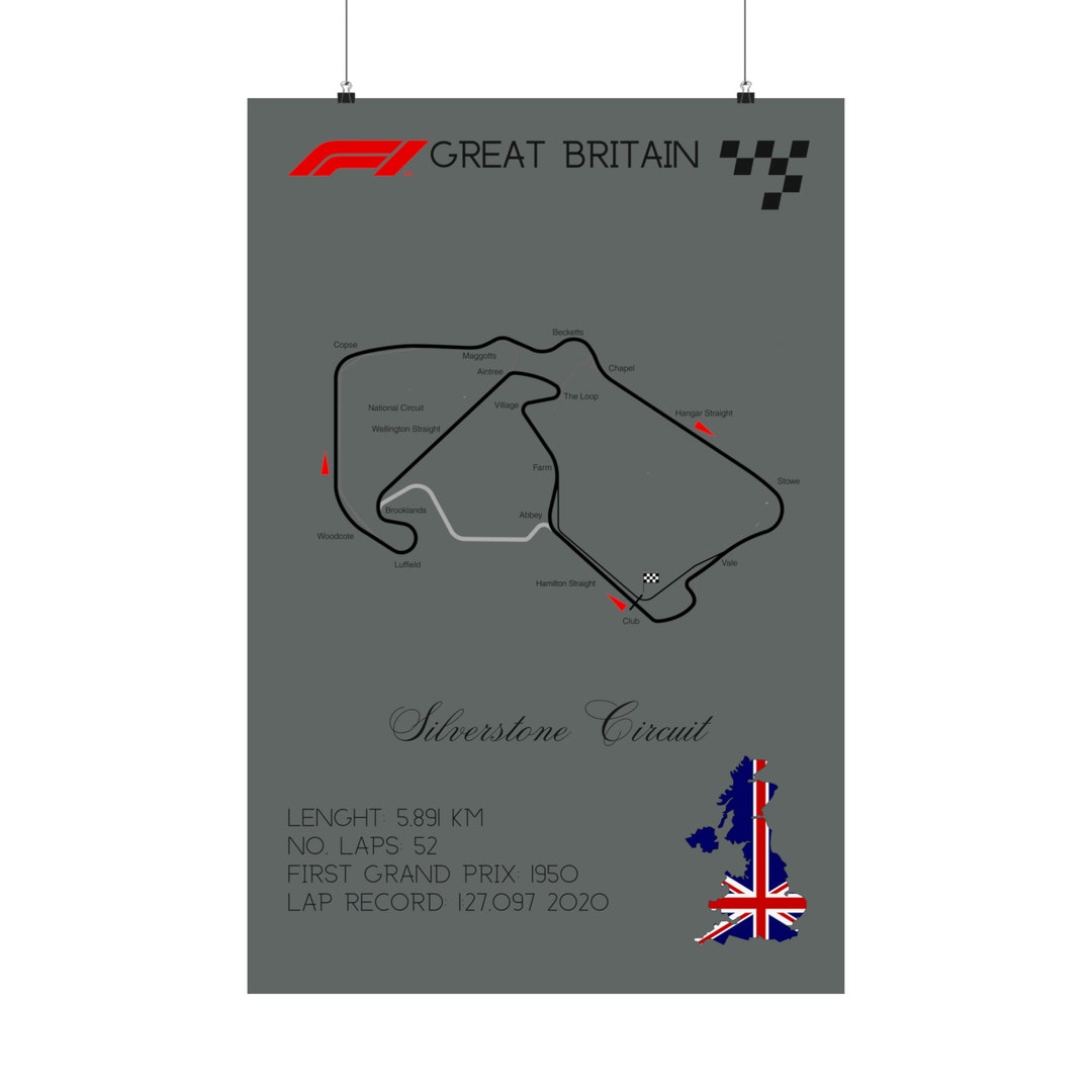 Silverstone Race Track British Grand Prix F1 Race Track Matte - Etsy