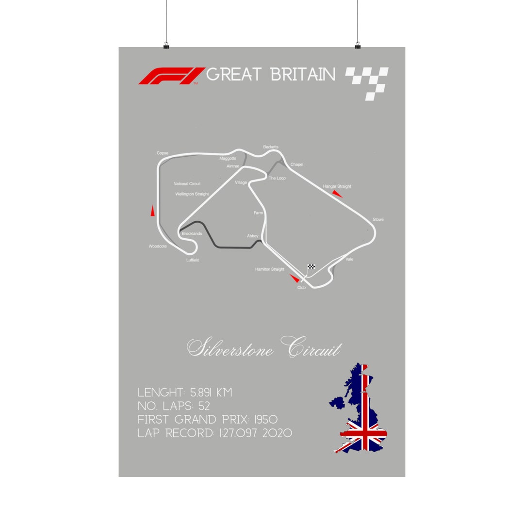 Silverstone Race Track British Grand Prix F1 Race Track Matte Vertical ...