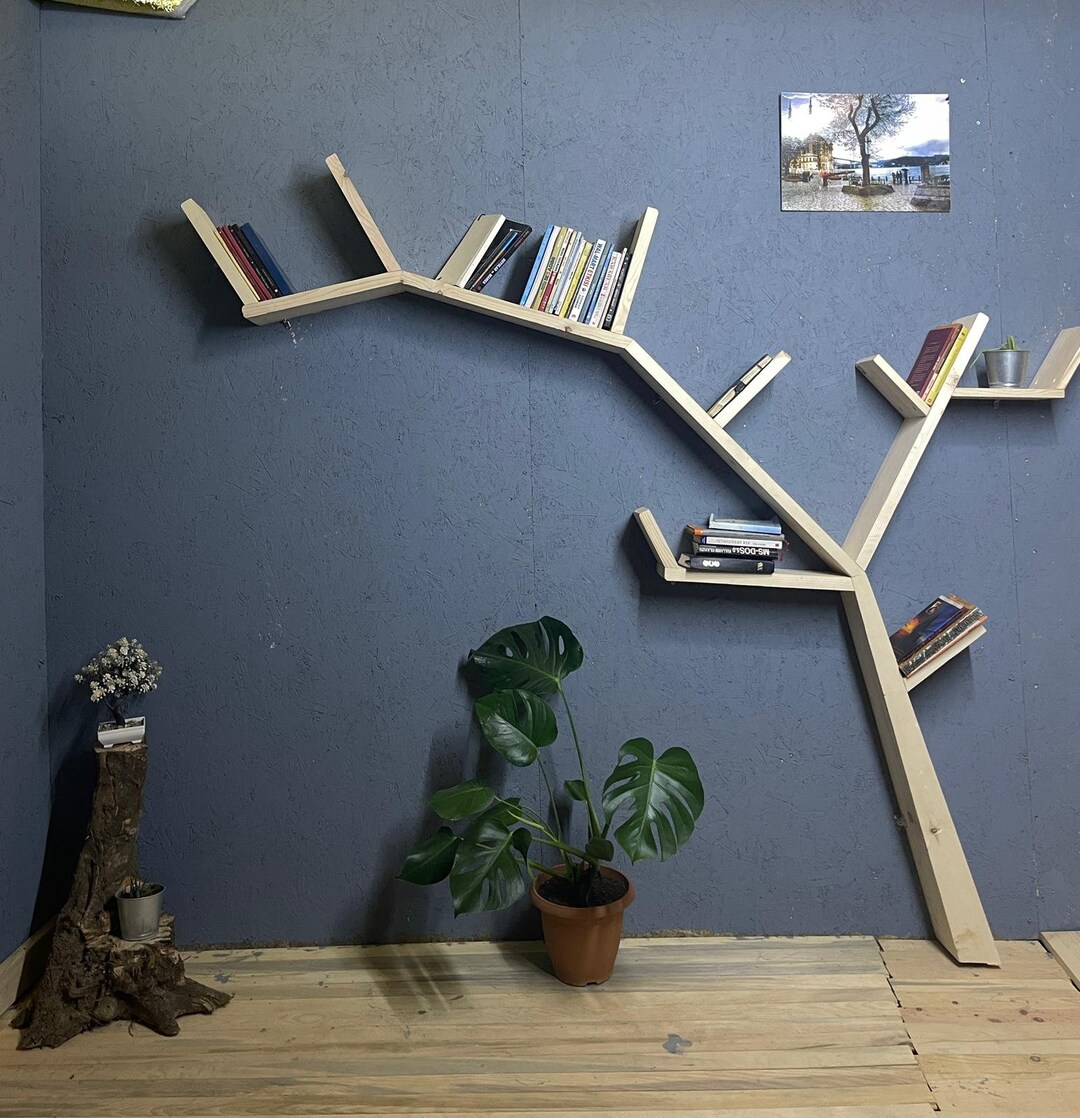 Bookshelf Bookcase Tree Bookshelf Handmade Wood Bookcase - Etsy