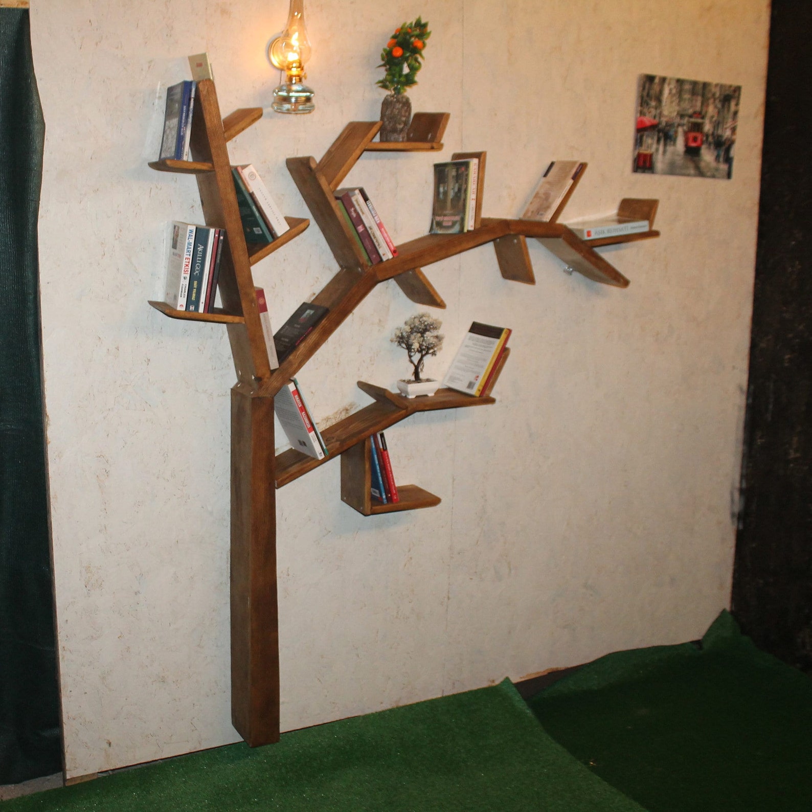 Bookshelf Bookcase Tree Bookshelf Handmade Wood Bookcase - Etsy