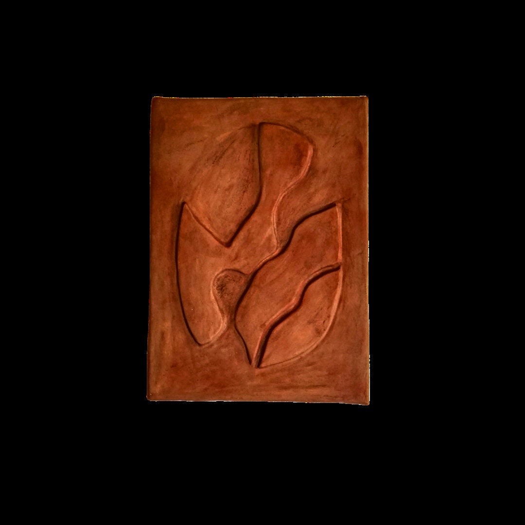 Textured Wall Art Terracotta Abstract Art Terracotta Canvas Wall Art ...