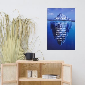MOTIVATIONAL Big POSTER Success Iceberg Quote List Inspirational Blue ...