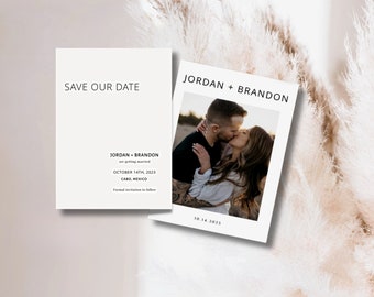 Modern Minimal Save the Date Template - Etsy