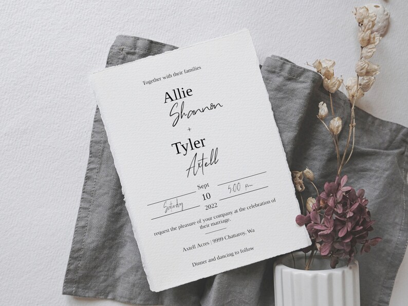 Traditional Wedding Invite Template Simple Wedding - Etsy