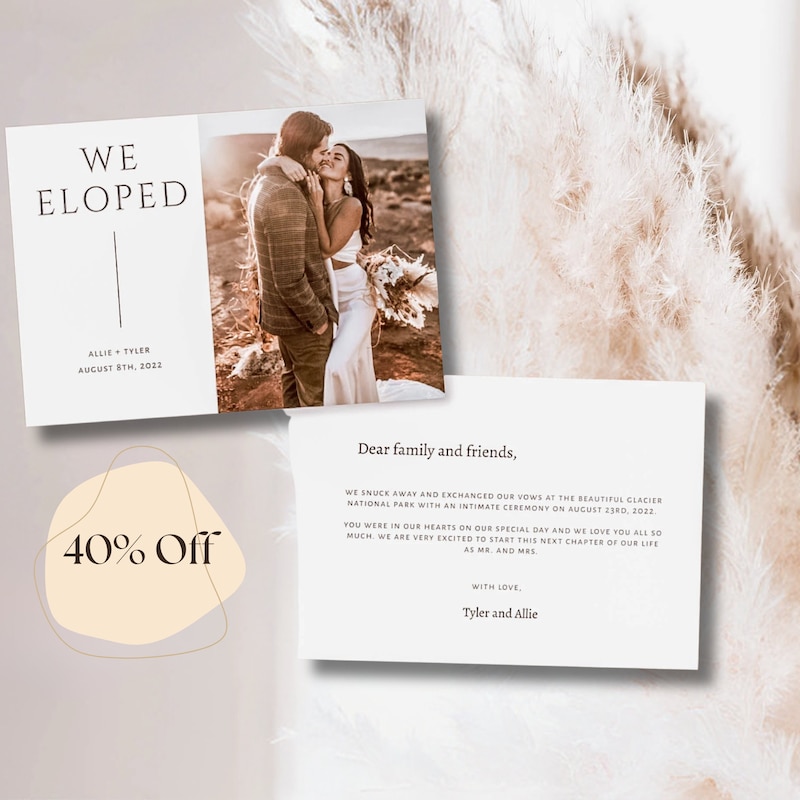 We Eloped Invitation - Etsy