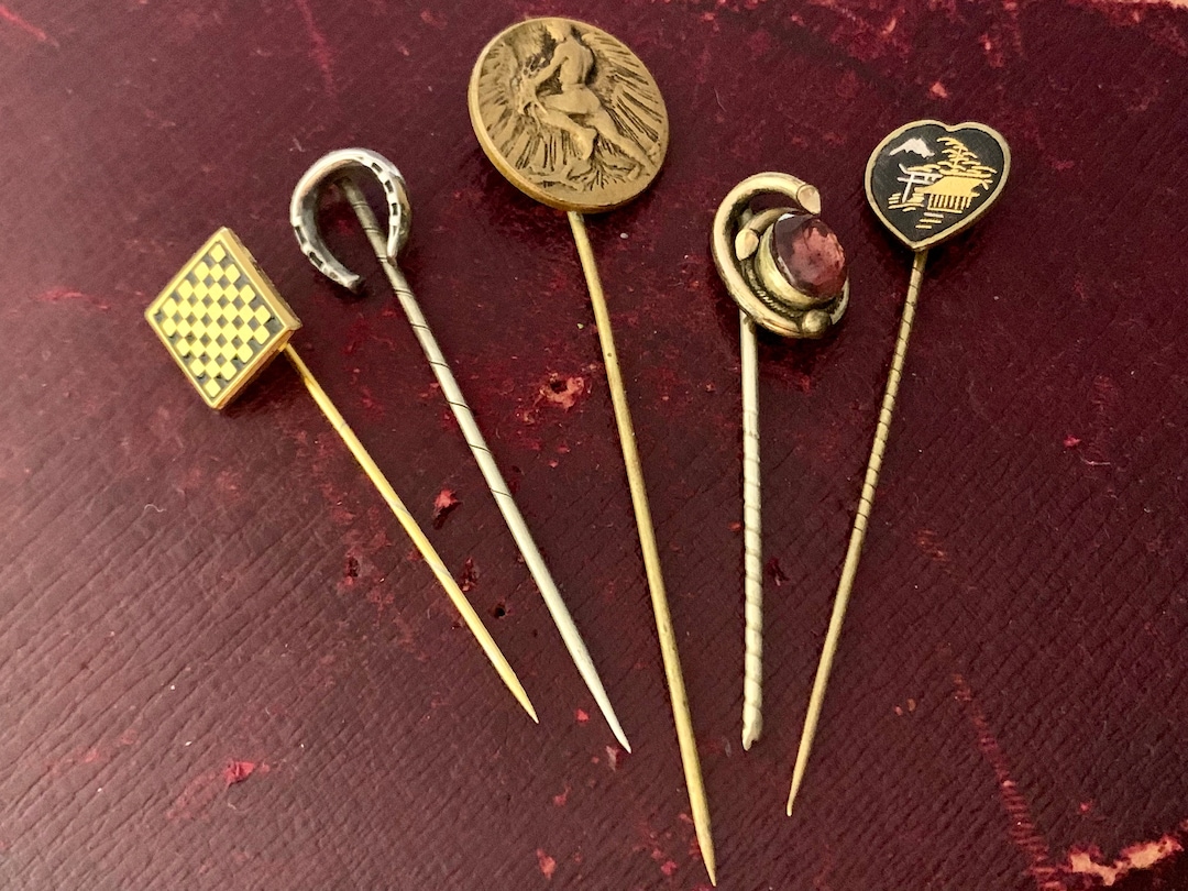 Antique Vintage Stick Pins Masonic Good Luck Damascene - Etsy