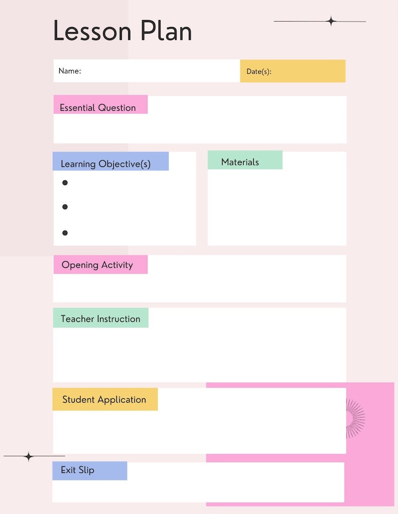 Daily Lesson Plan - Etsy