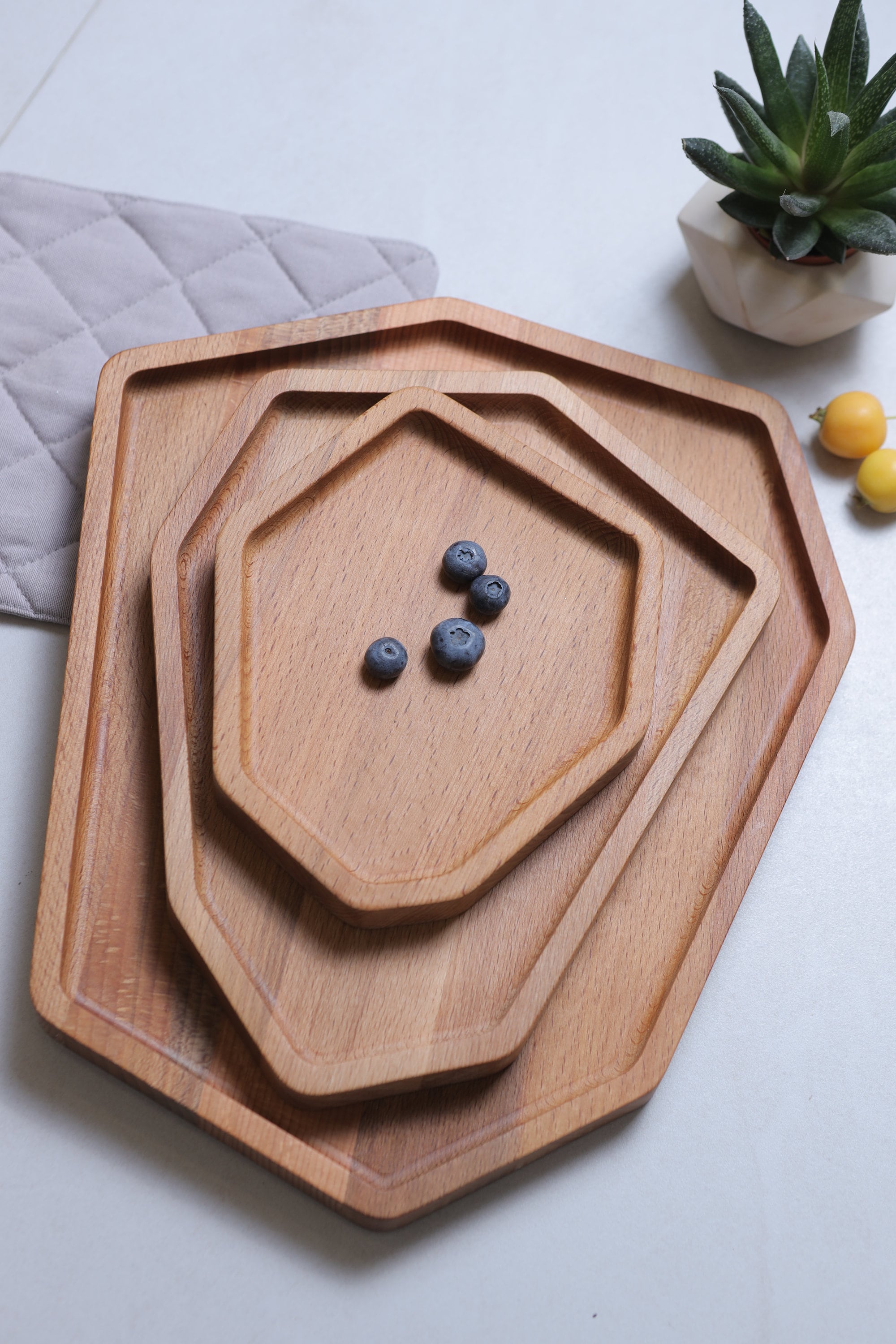 Polygon Shapes Plate Set / Dinnerware / Creative Wood Plates - Etsy
