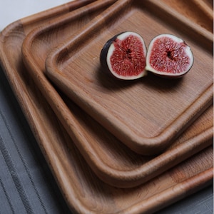Plate Set / Dinnerware / Square Wooden Plate Set / - Etsy