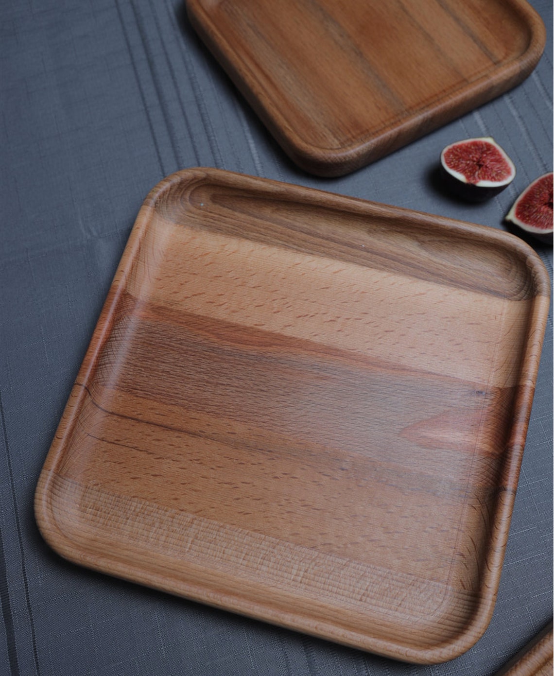 Plate Set / Dinnerware / Square Wooden Plate Set / - Etsy