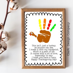 Turkey Handprint Craft, Turkey Poem, Thanksgiving Handprint Craft, Fall ...