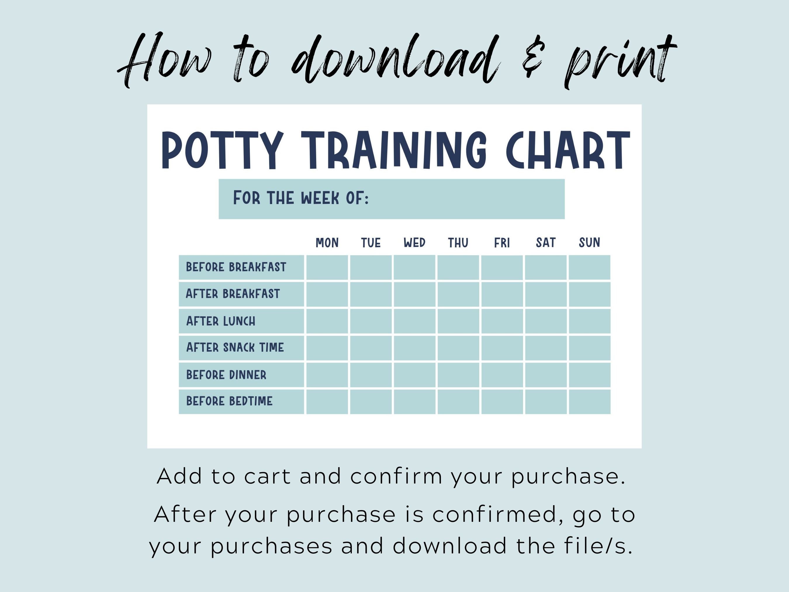 Printable Blue Potty Training Chart - Etsy