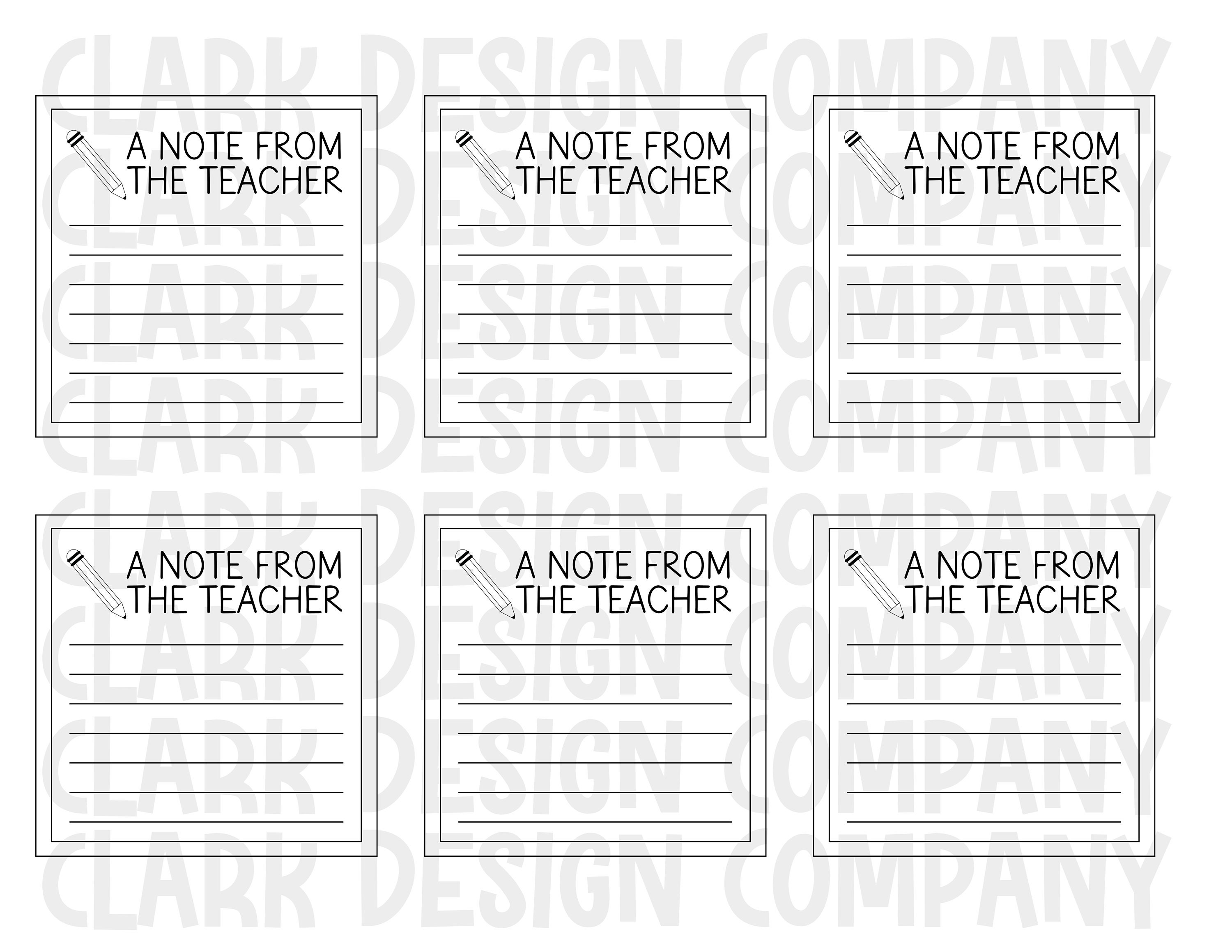 Printable Positive Teacher Note, Colorful Teacher Mail, Positive ...