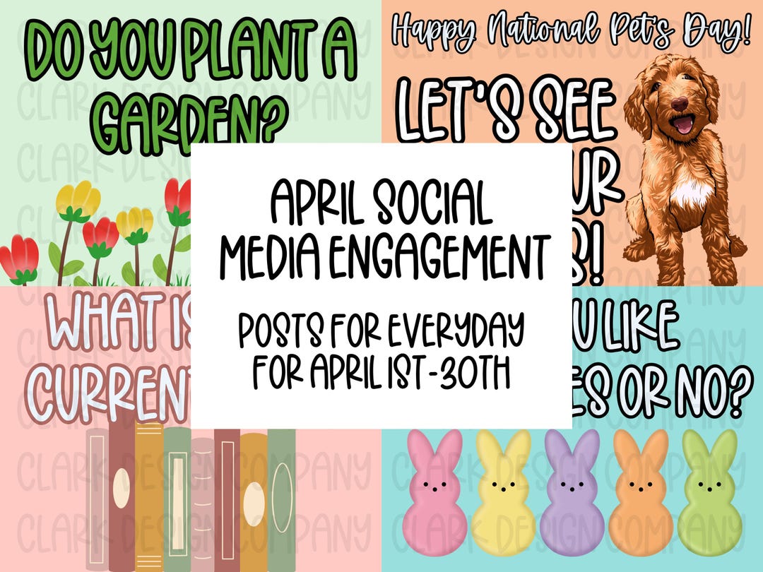 April Engagement Posts for Your VIP Group, Social Marketing, Social ...