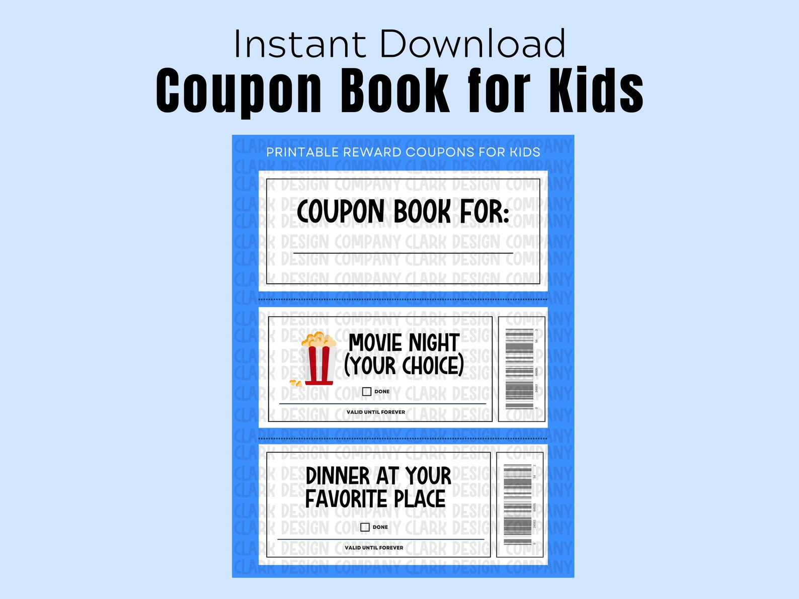 Kids Printable Rewards Coupon Book - Etsy